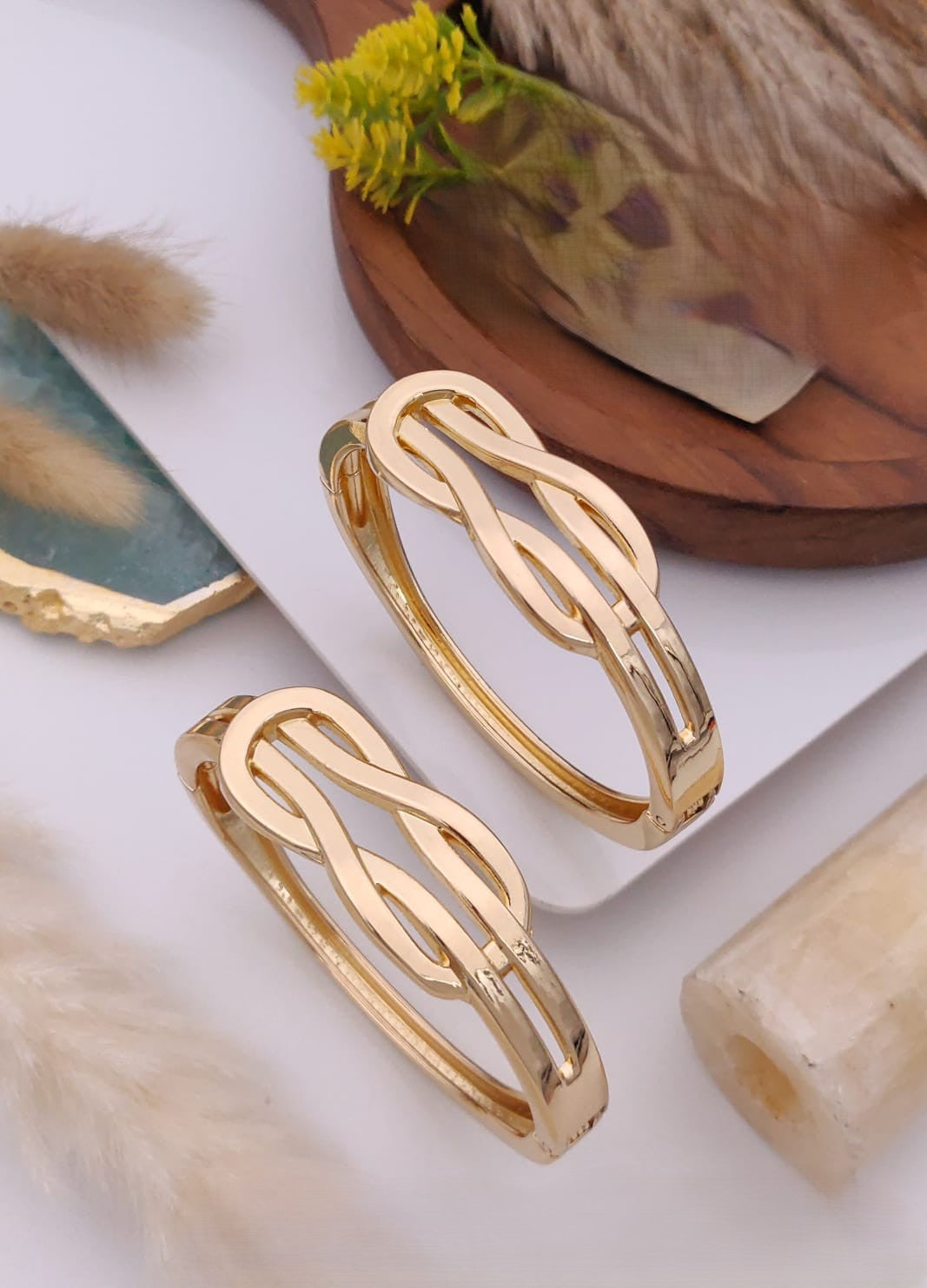 Sculptural Gold Cuff Bracelets – Adawn