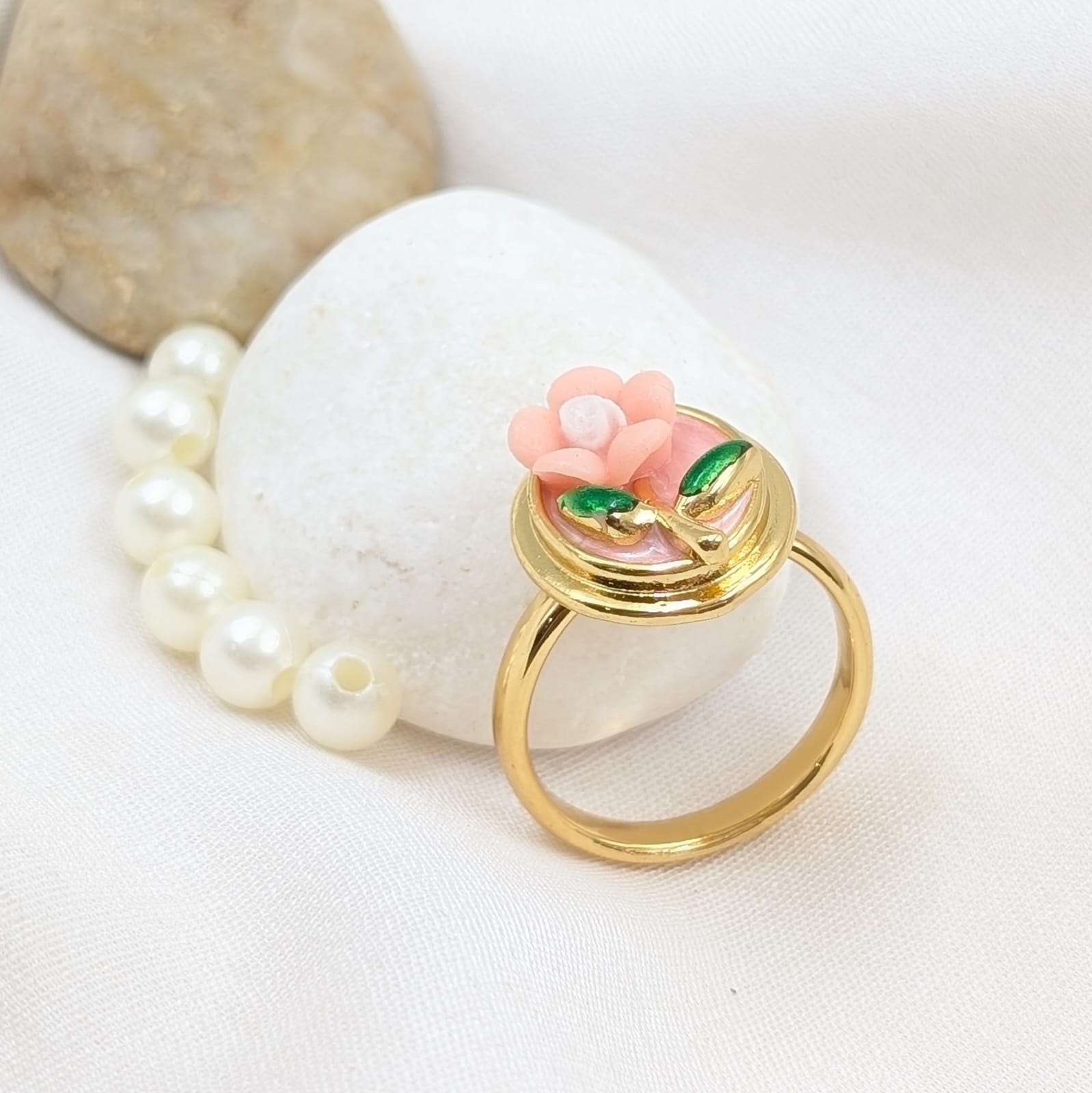Enamel Blossom Ring – Adawn